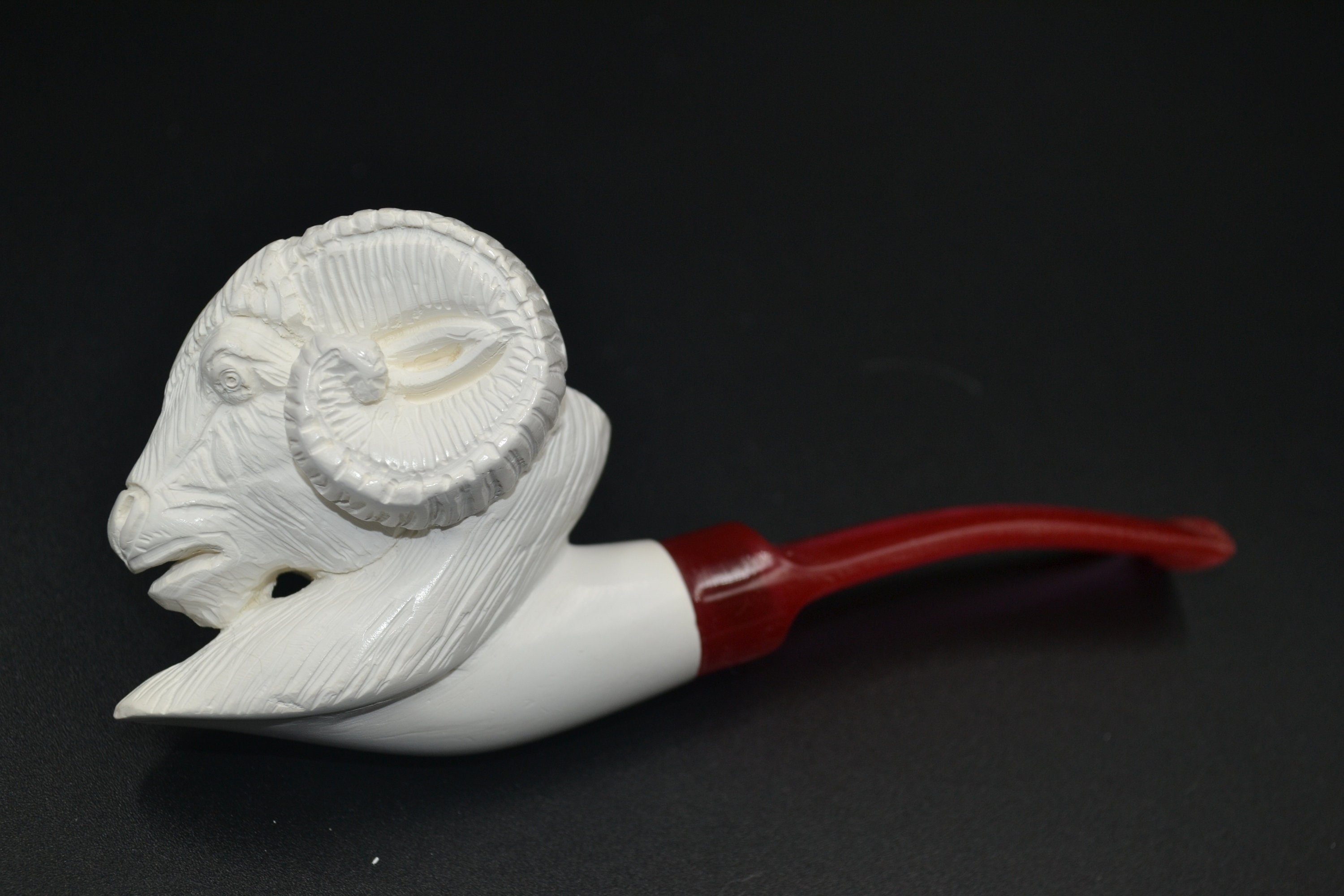 Goat Head Pipe, Meerschaum Pipe, Goat Figure Pipe, Block Meerschaum ...