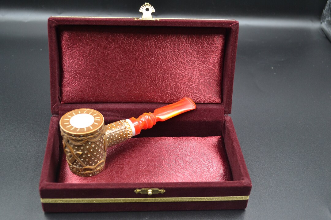 Masonic Pipe, Mason Pipe, Meerschaum Pipe, Hand Carved Meerschaum ...