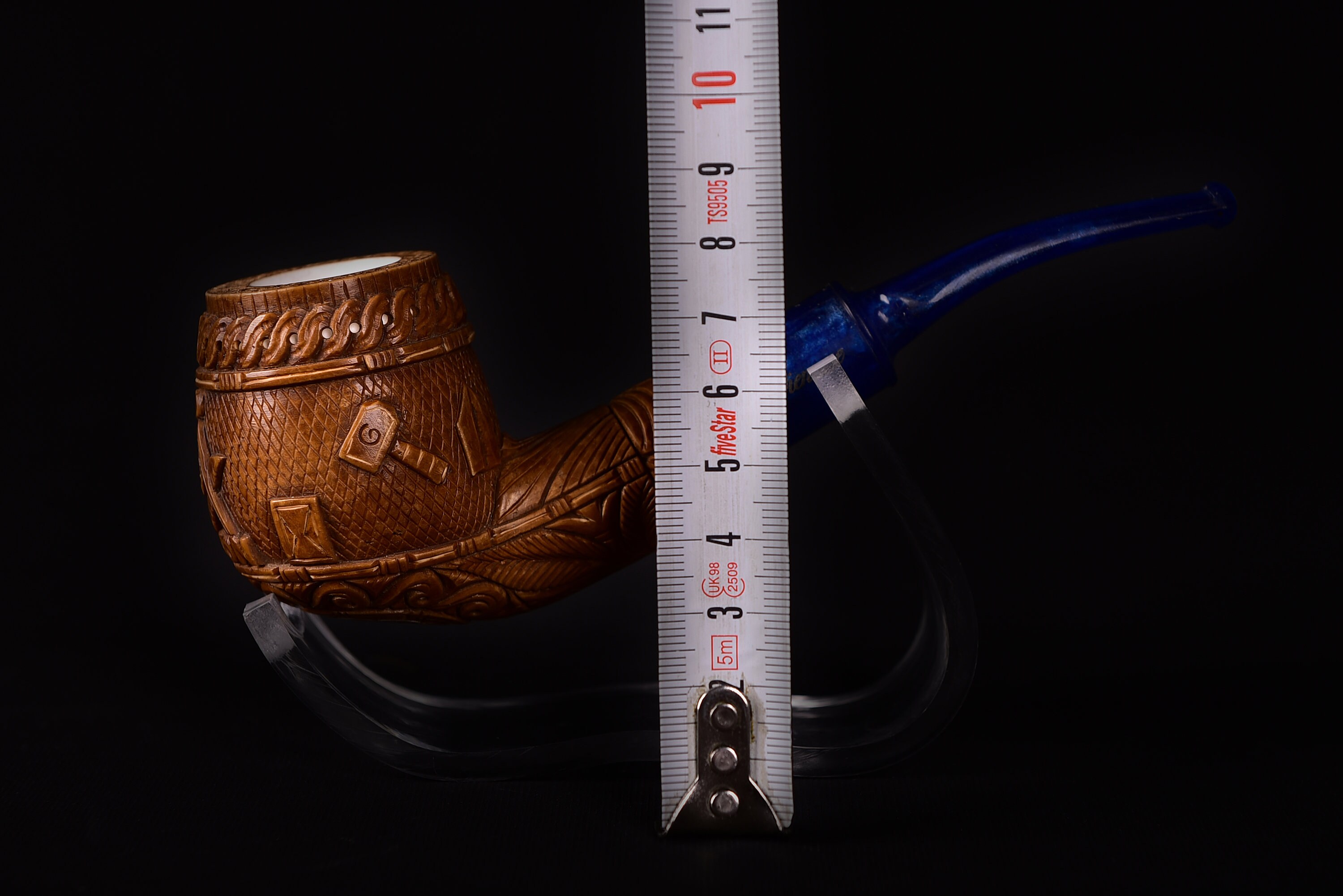 Masonic Pipe, Mason Pipe Meerschaum Pipe, Multi Stem Pipe, Hand Carved ...