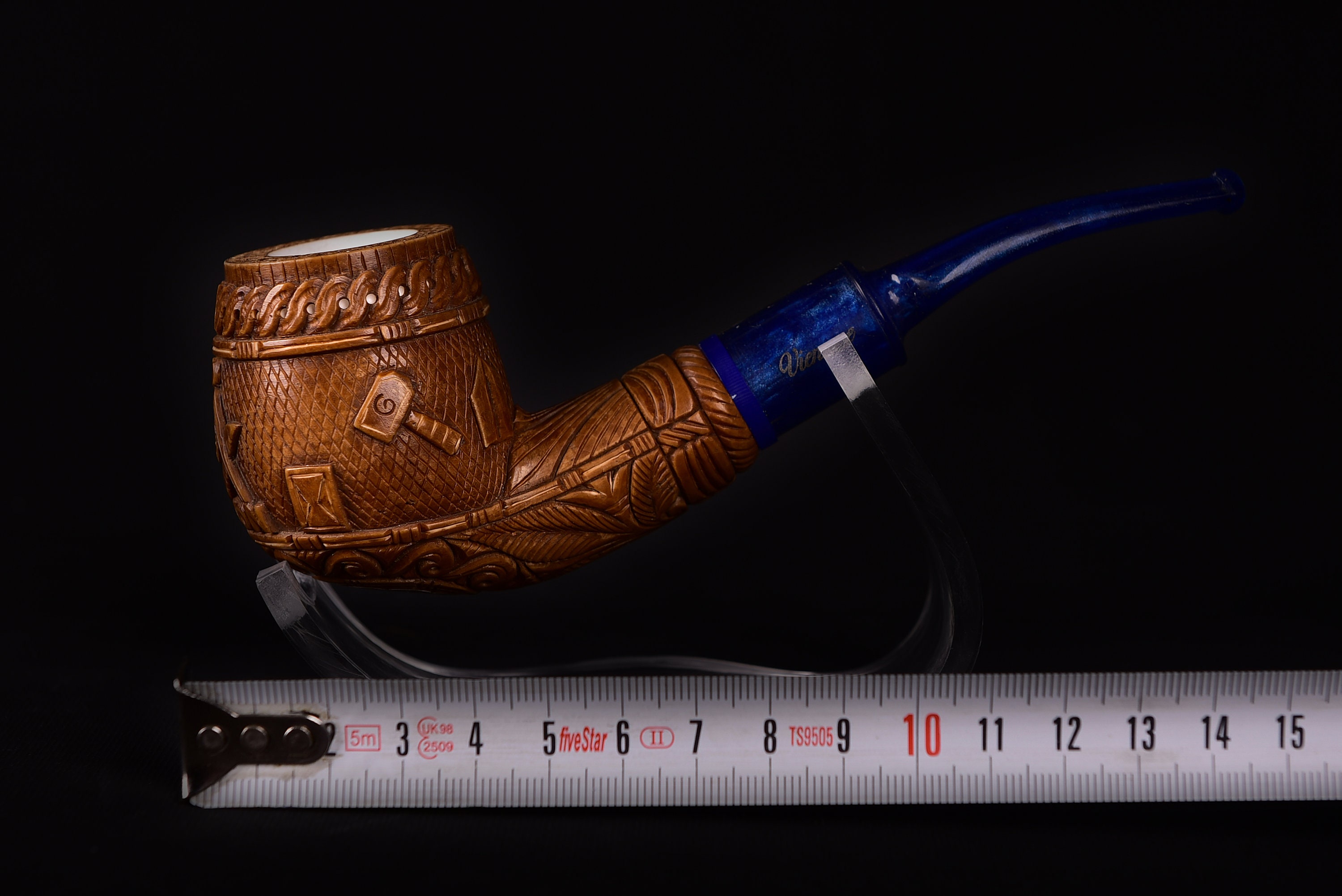 Masonic Pipe, Mason Pipe Meerschaum Pipe, Multi Stem Pipe, Hand Carved ...