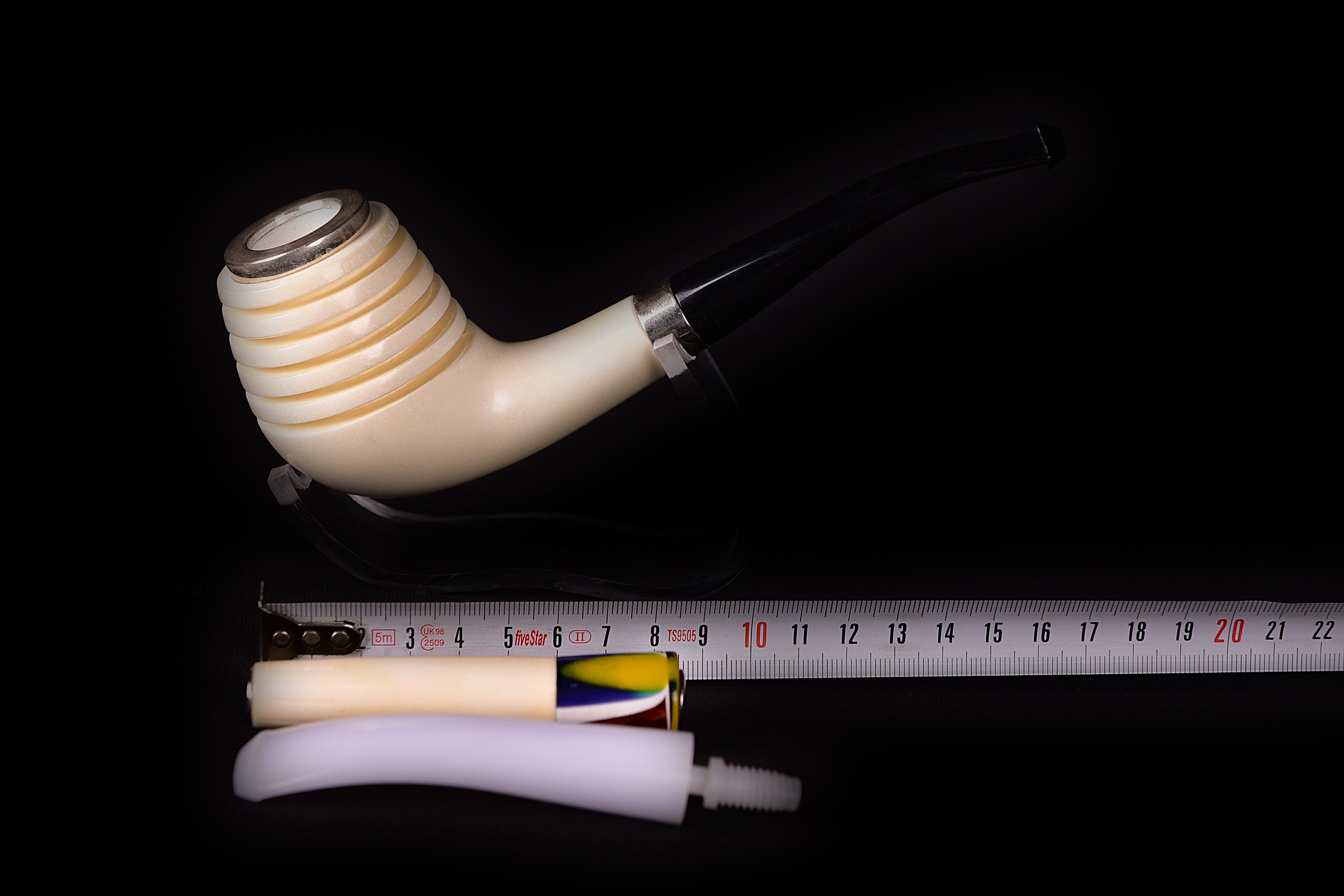 Porsche Design Silver Meerschaum Pipe, 2 Stems Tamper, Block Meerschaum ...