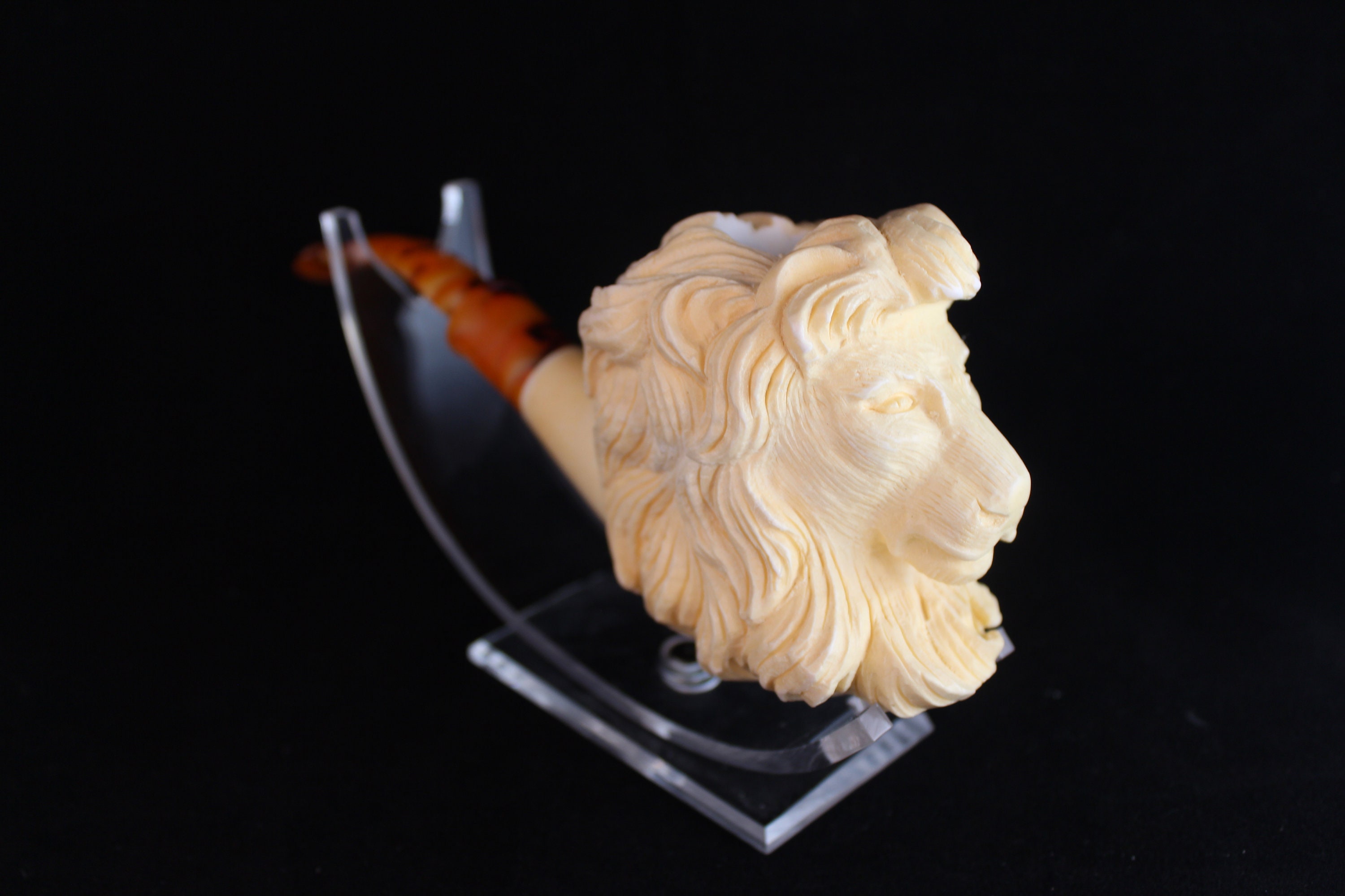 Hand Carved Lion Meerschaum Pipe, the Best Block Meerschaum, Unsmoked ...