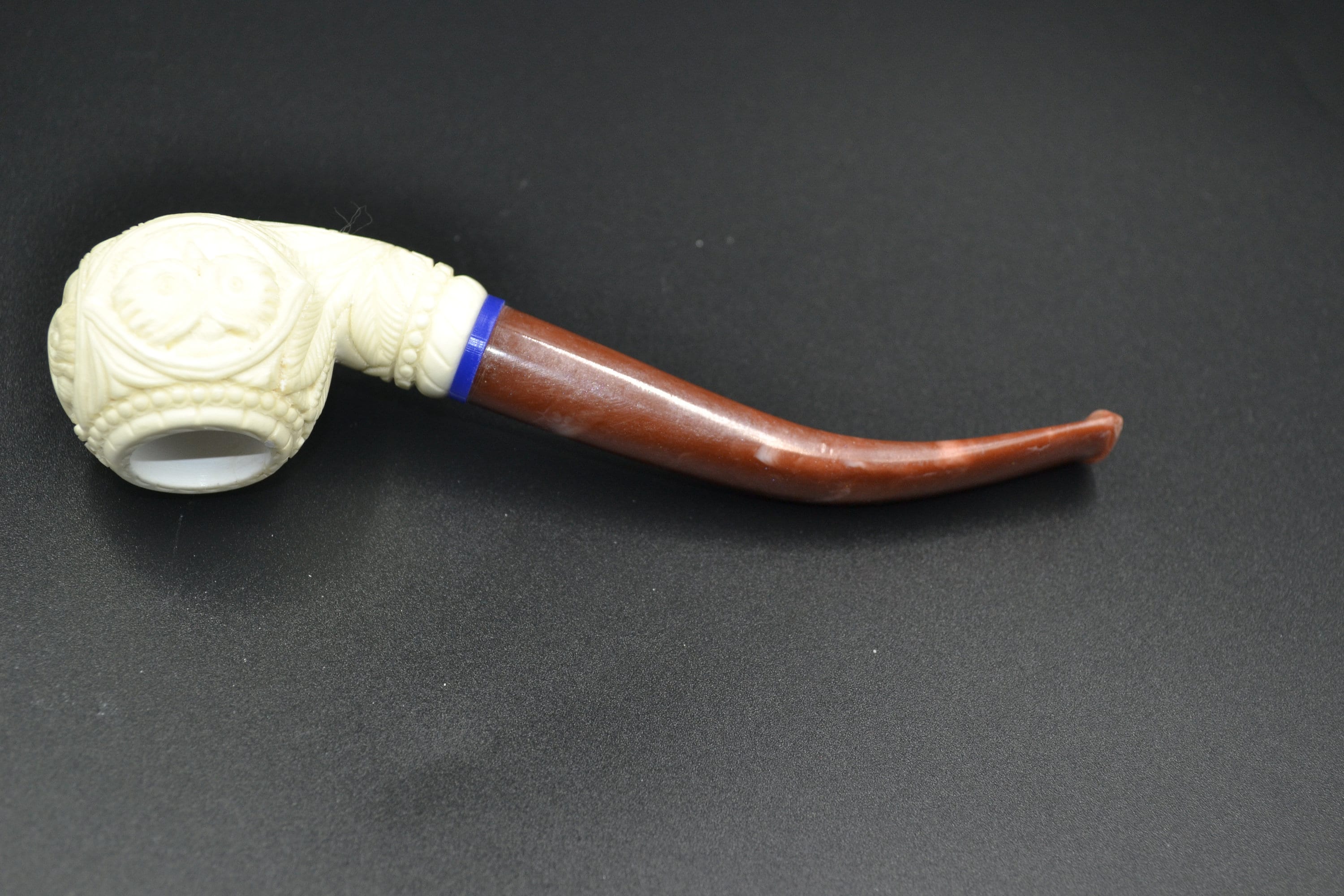 Embossed Owl Pipe, Meerschaum Pipe, Unsmoked Pipe, Tobacco Pipe ...