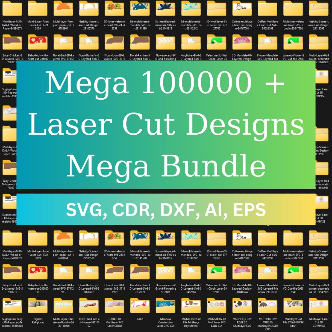 Mega Laser Cut Bundle 100000 Vector, Dxf Files, 3d, 2D, Cnc, Laser Cut ...