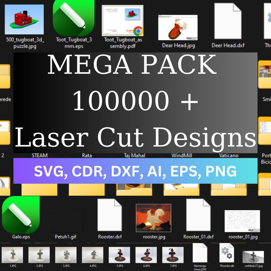 Mega Pack Laser Cut, 100,000 Vector, Dxf Files, 3d, 2D, Cnc, Laser Cut ...