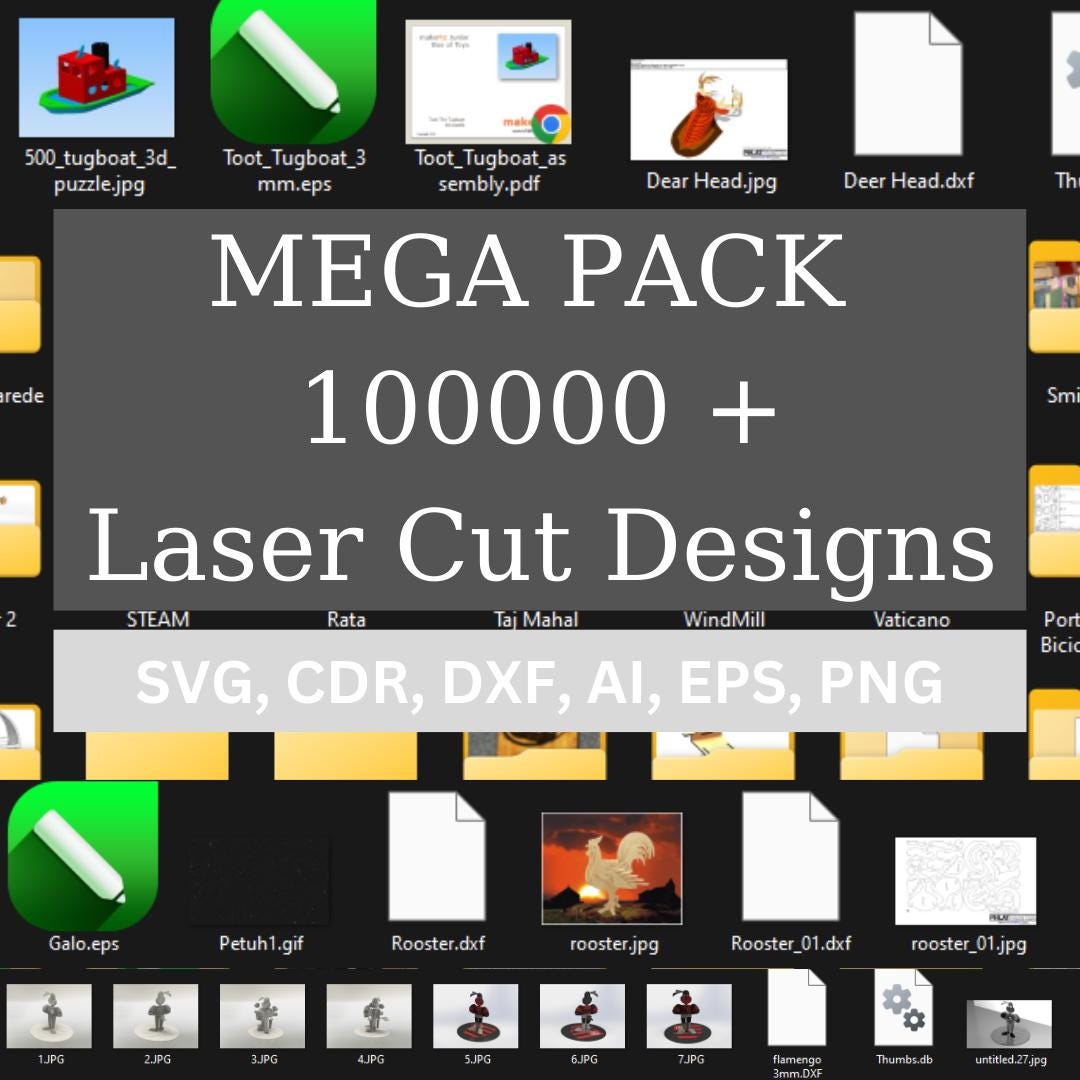 Mega Pack Laser Cut, 100,000 Vector, Dxf Files, 3d, 2D, Cnc, Laser Cut ...