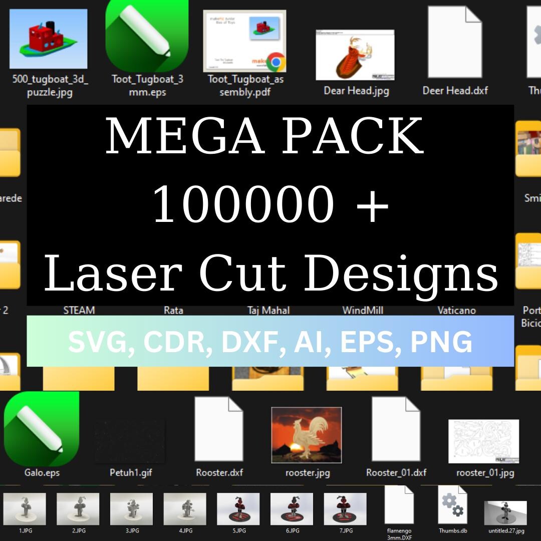 Mega Pack Laser Cut, 100,000 Vector, Dxf Files, 3d, 2D, Cnc, Laser Cut ...