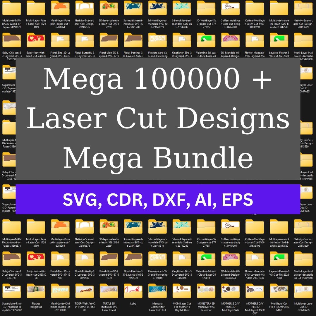 Mega Laser Cut Bundle 100000 Vector, Dxf Files, 3d, 2D, Cnc, Laser Cut ...