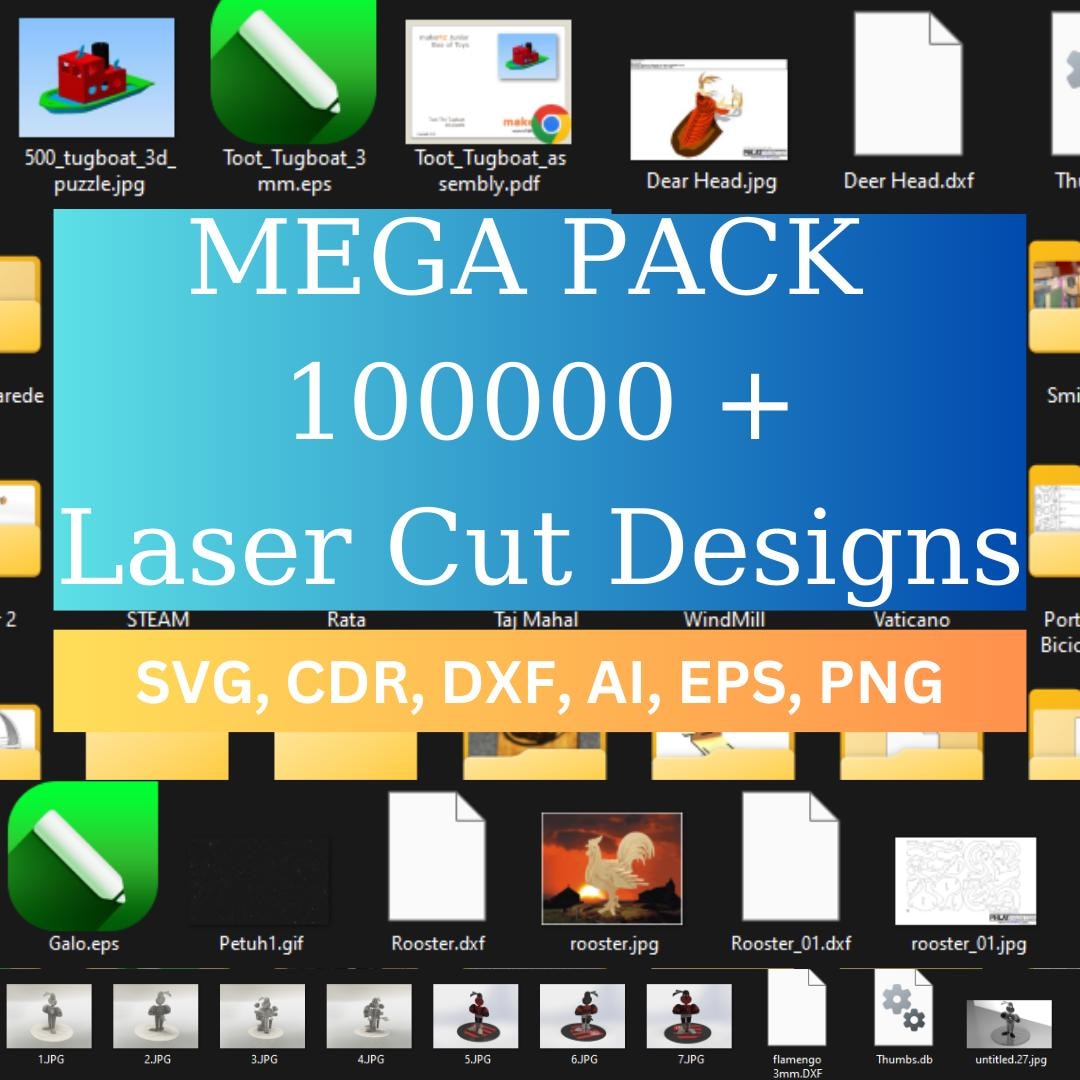 Mega Pack Laser Cut, 100,000+ Laser Cut Files, Laser Cut Mega Bundle ...