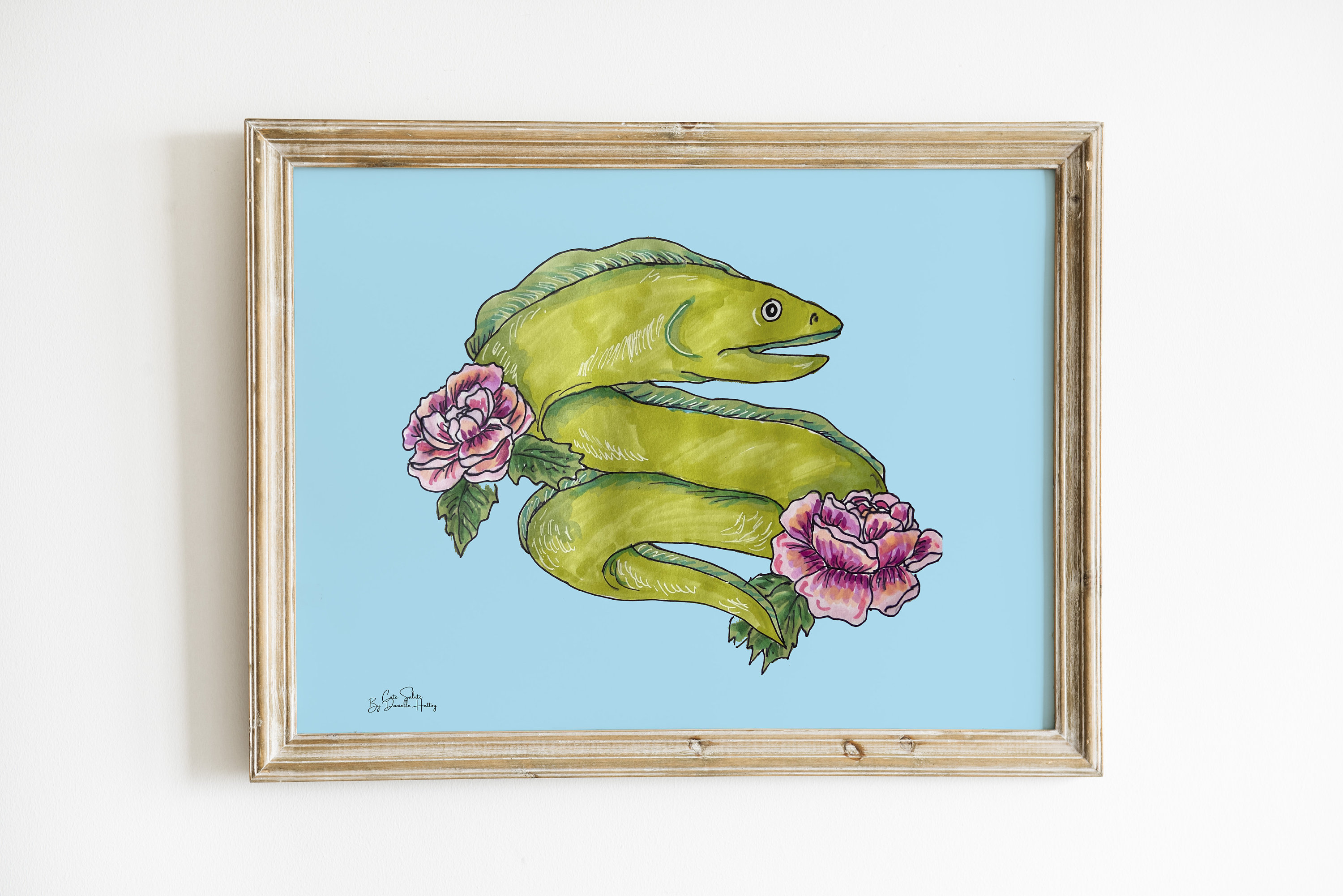 Moray Eel Wall Print Pretty Eel Wall Decor Wall Art Hand - Etsy