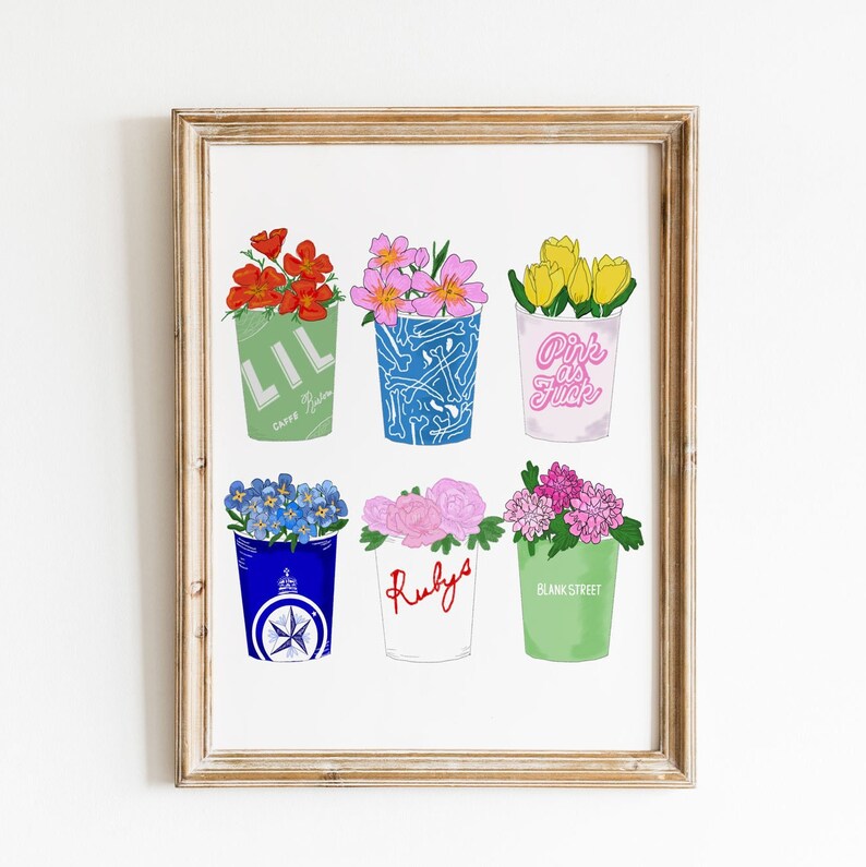 New York City Coffee Cups Coffee Cup Prints NYC Coffee Wall - Etsy