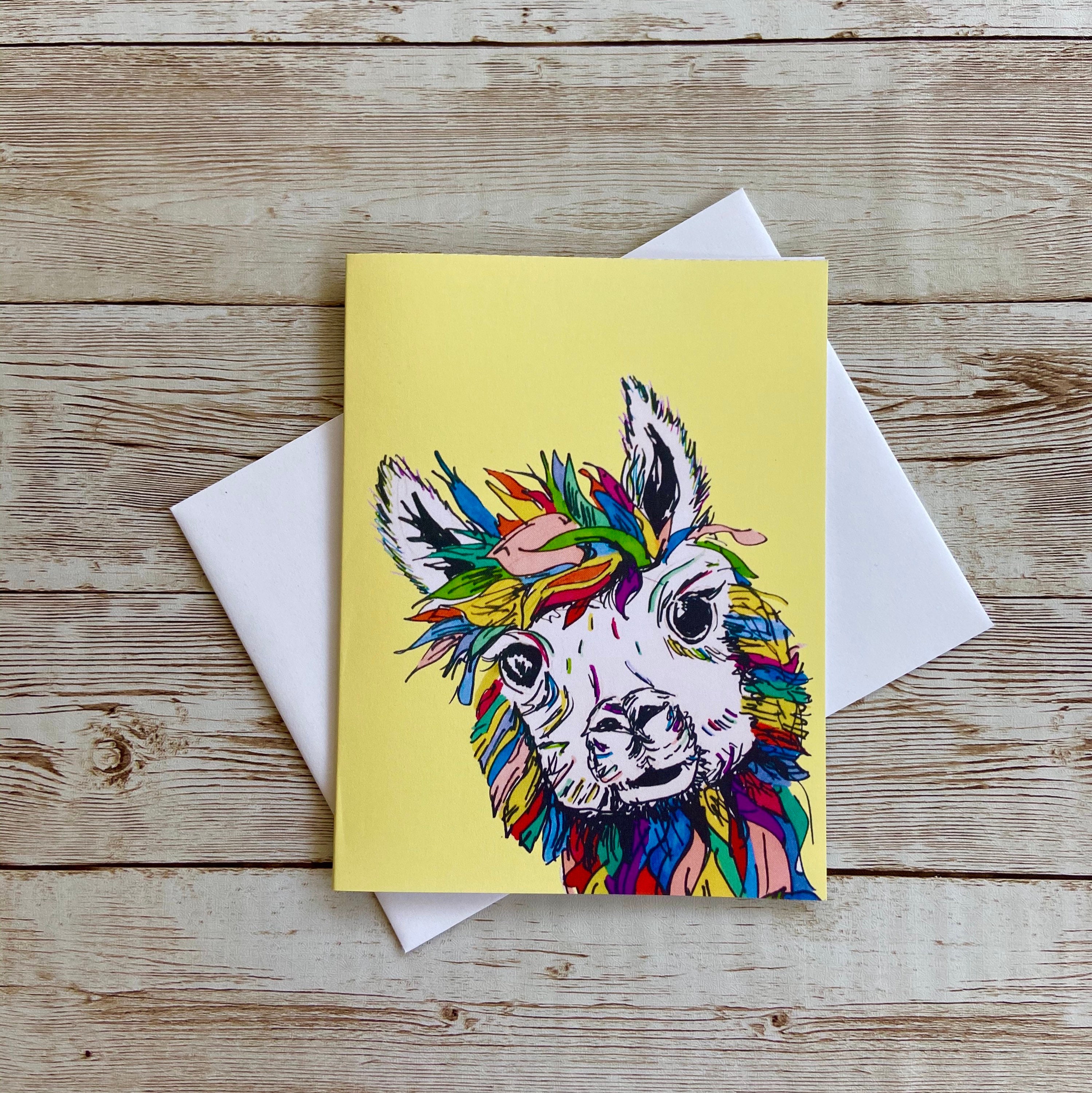 Alpaca Card Llama Card Thank You Card Blank Card Funny | Etsy