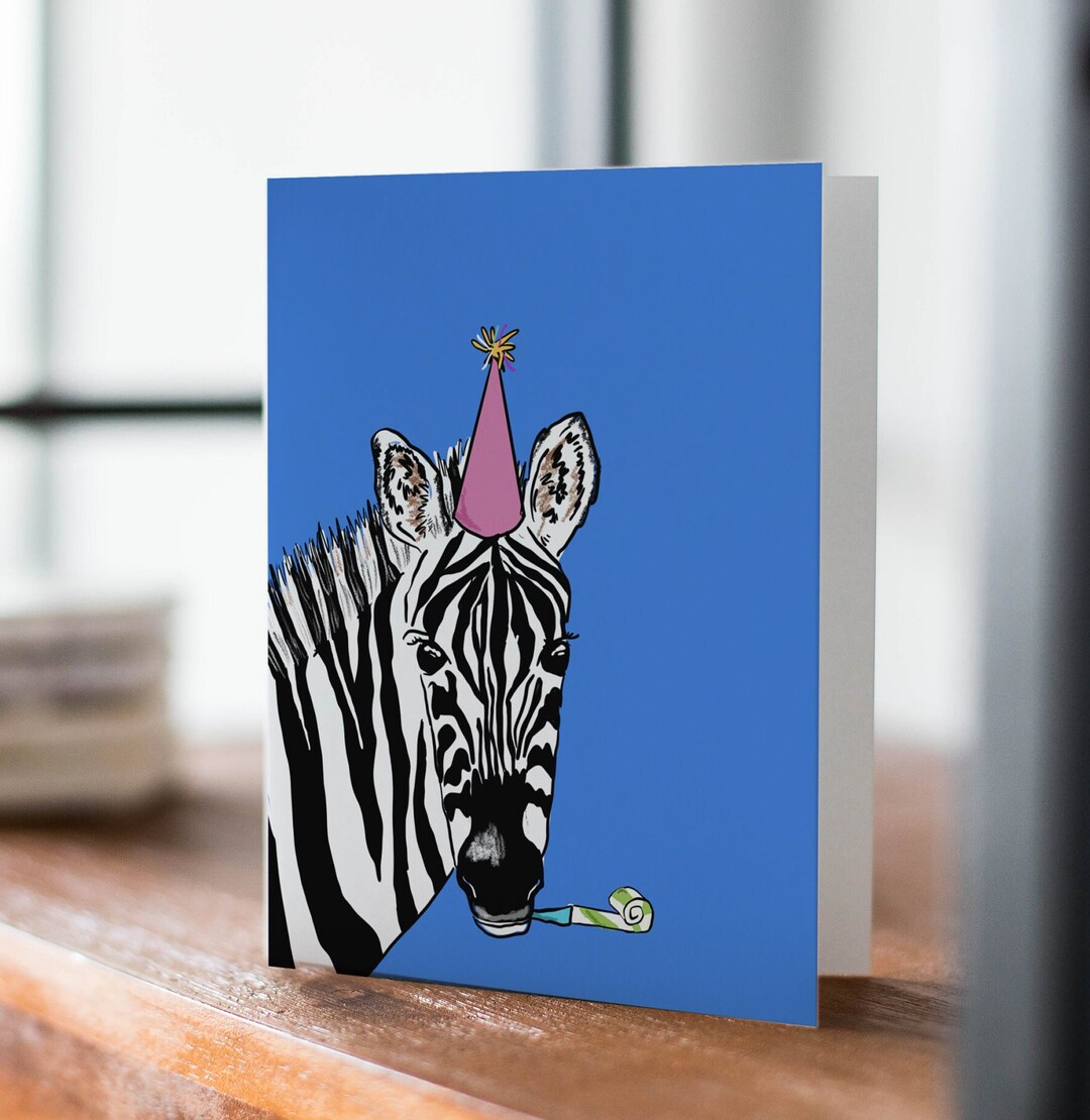 Zebra Birthday Greeting Card - Etsy