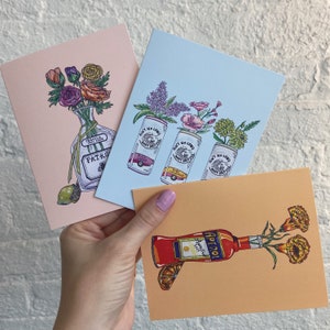 Cute Greeting Card Card Set, Mix N' Match, Unique Hand Illustrated ...