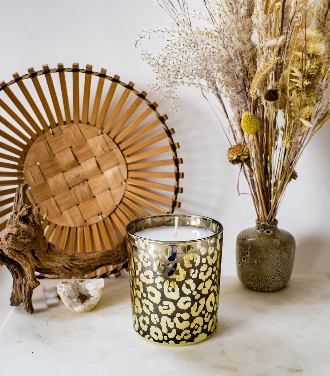 Gold & Black Leopard Candle Large - Etsy