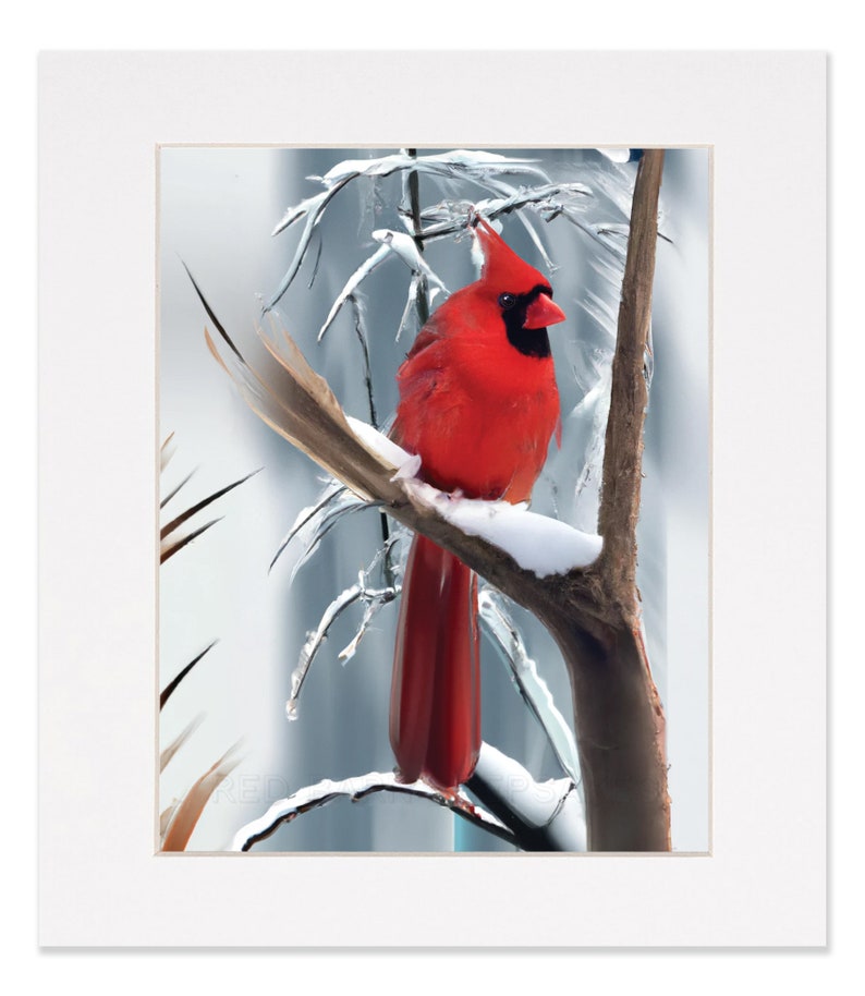 MALE CARDINAL, Nature Art, Watercolor Style Art, Wildlife Art, Cardinal ...
