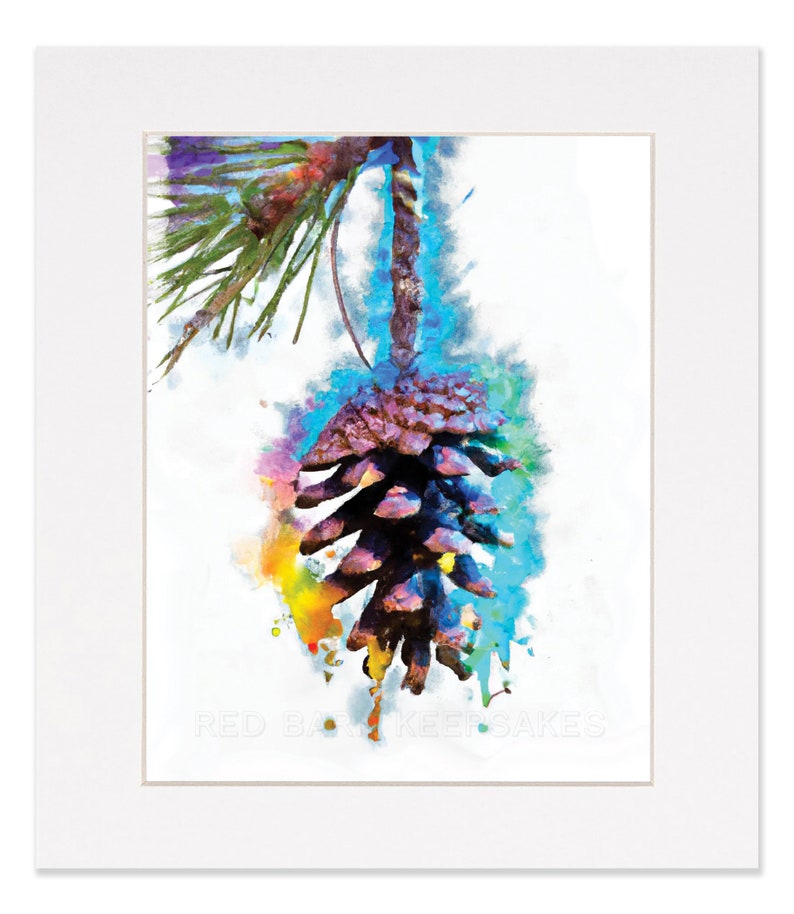 PINE CONE, Nature Art, Watercolor Style Art, Pine Cone Print - Etsy