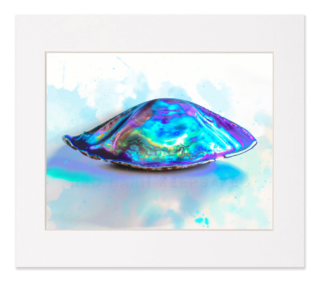ABALONE SHELL, Nature Art, Watercolor Style Art, Sea Shell Print, Ocean ...
