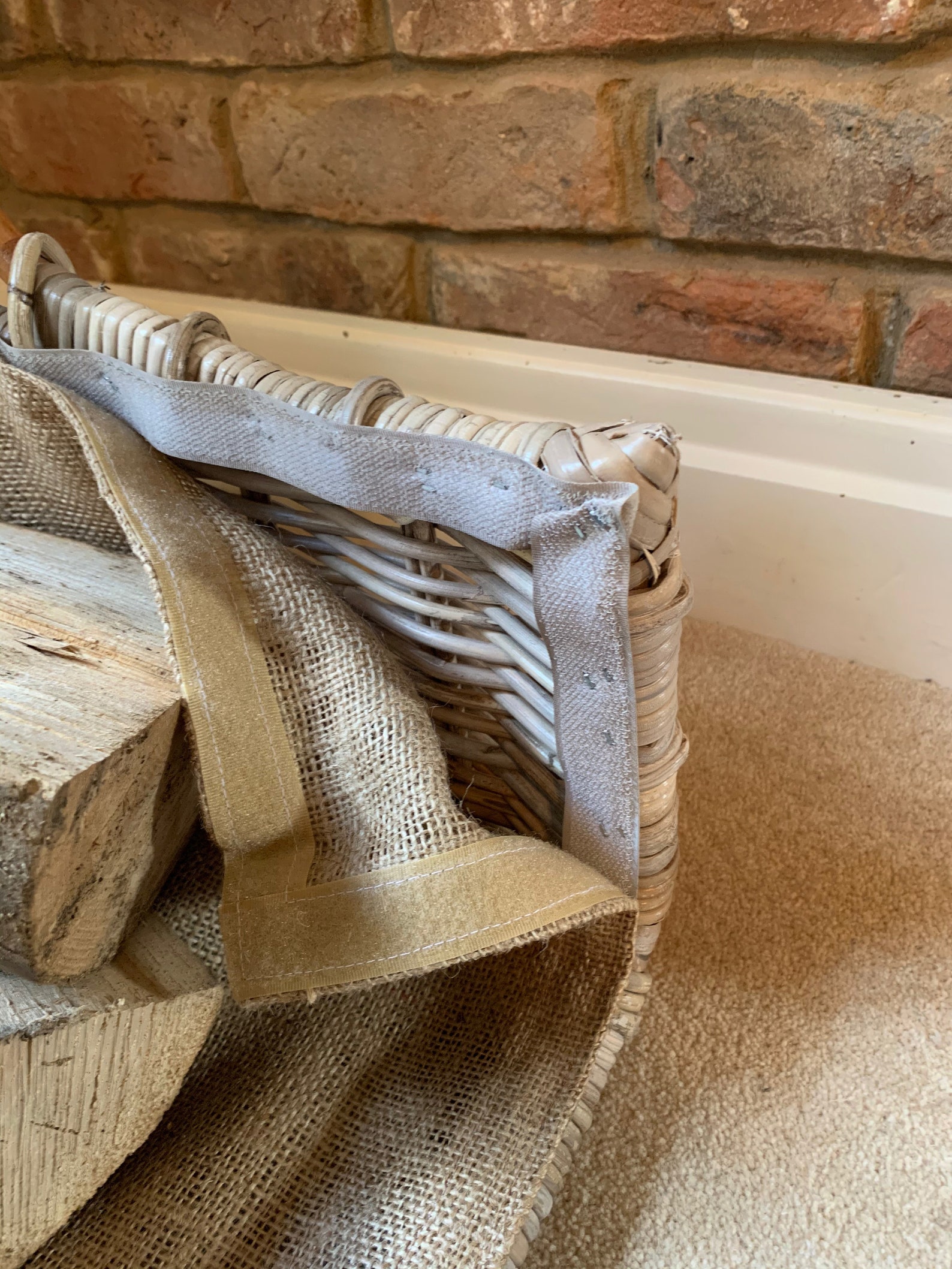 Premium Quality Hessian Lined Rattan Log Trug Basket - Etsy UK
