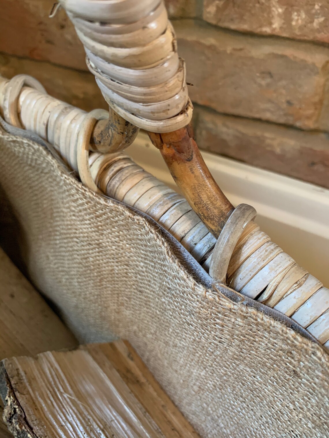 Premium Quality Hessian Lined Rattan Log Trug Basket - Etsy UK