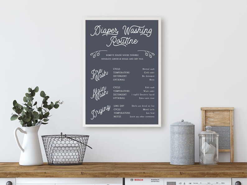 Printable Cloth Nappy Laundry Routine Editable Cloth Nappy Wash Routine ...