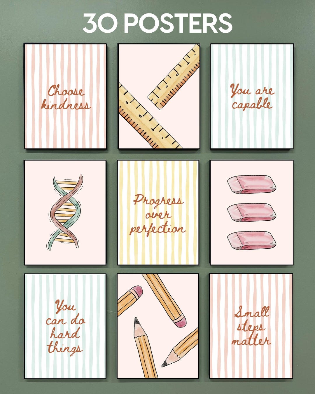 30 Printable Classroom Decor Bundle | Neutral & Pastel Classroom ...