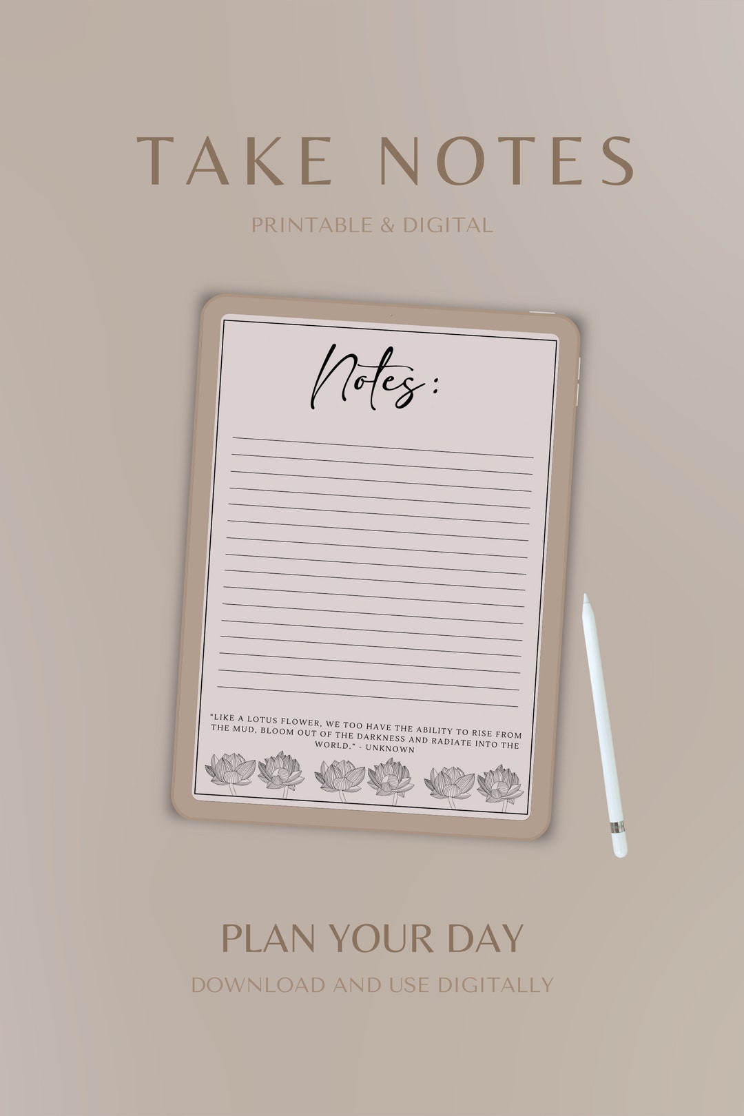 Motivational Printable & Digital Note Page - Etsy
