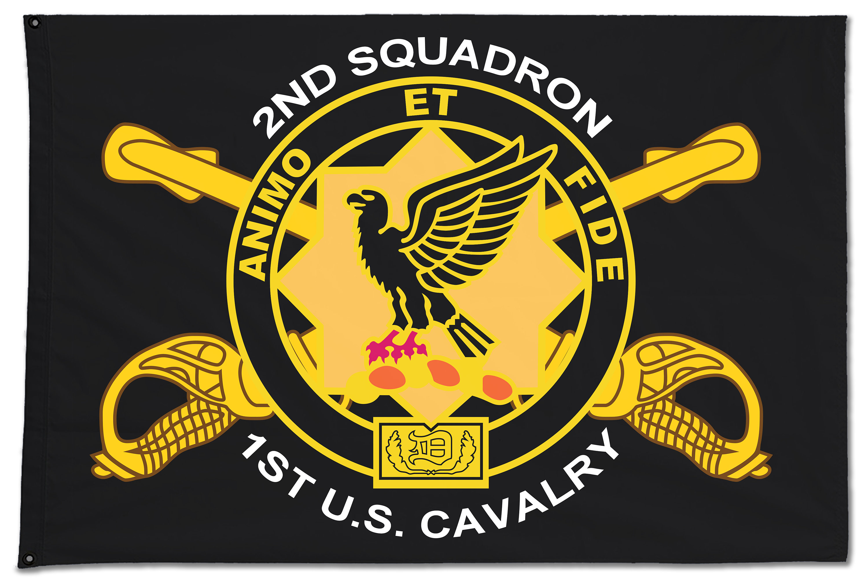 Flag With 2-1 CAV Crest. One Sided With Grommets *free Shipping Means the Liaison Will Pick-up ...