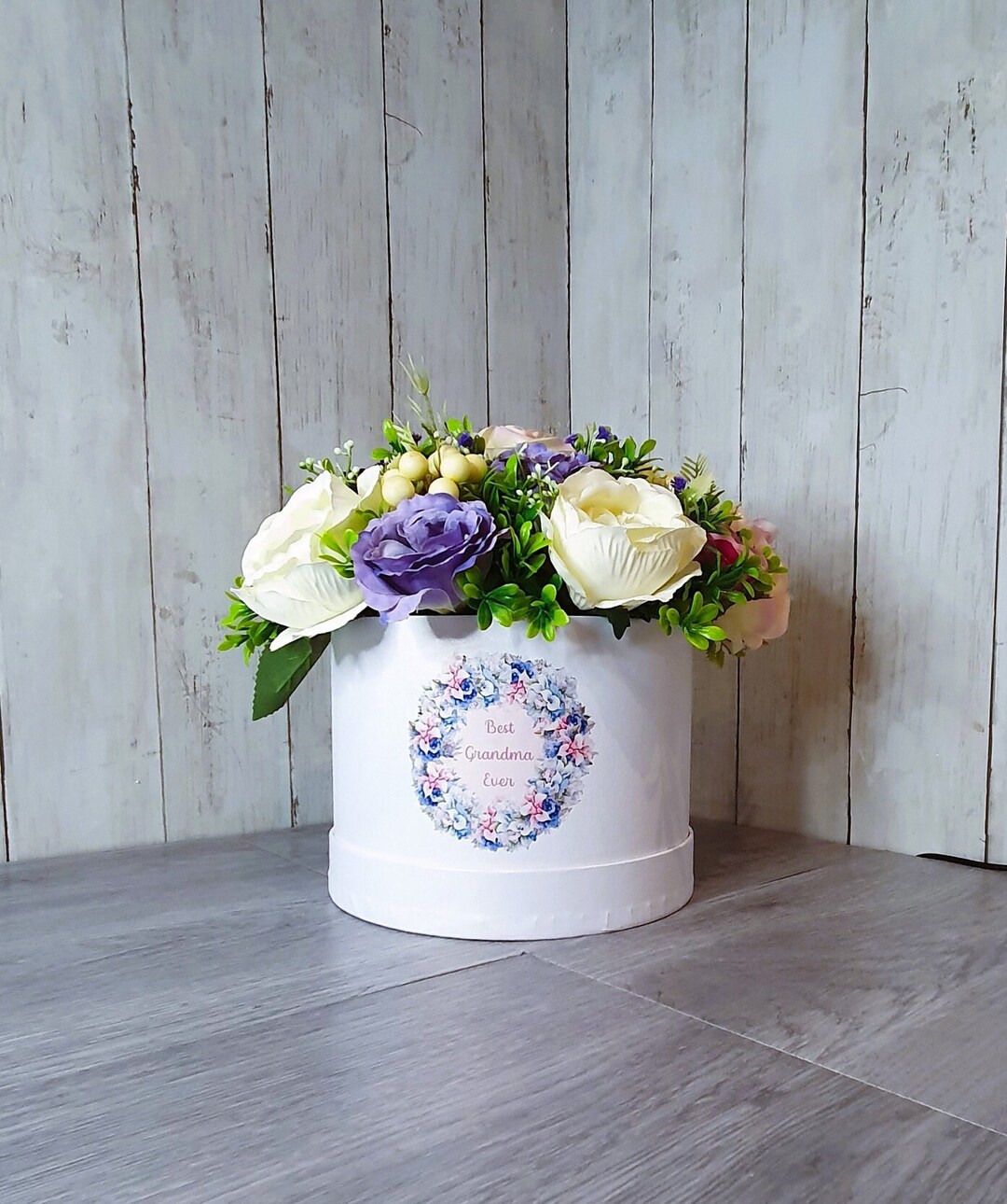 Flower Hat Box, Mothers Day Flowers, Artificial Flower Hat Box ...