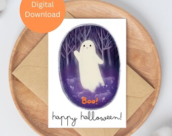 Ghost Hug Halloween Card, Funny Card for Halloween, Greeting Card ...