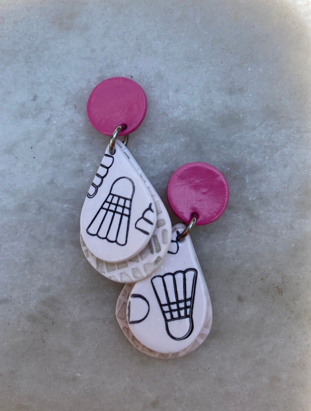 Badminton Shuttlecock Polymer Clay Earrings Birdies - Etsy UK