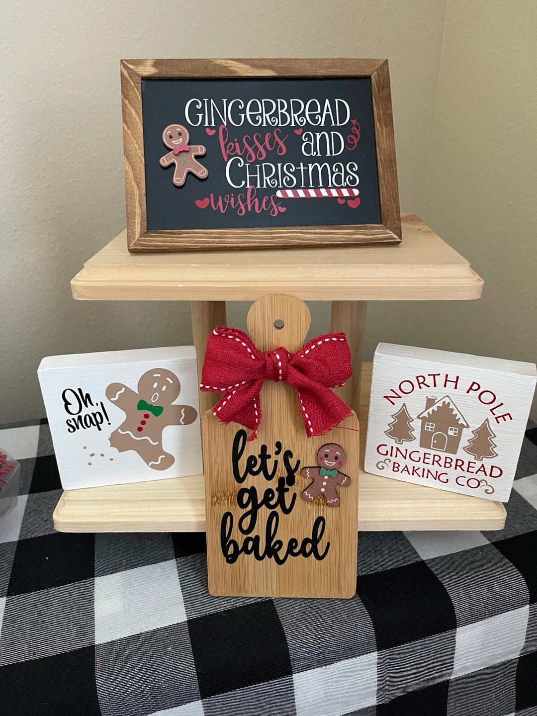 Gingerbread Tiered Tray/shelf Decor Christmas Decor Mini - Etsy