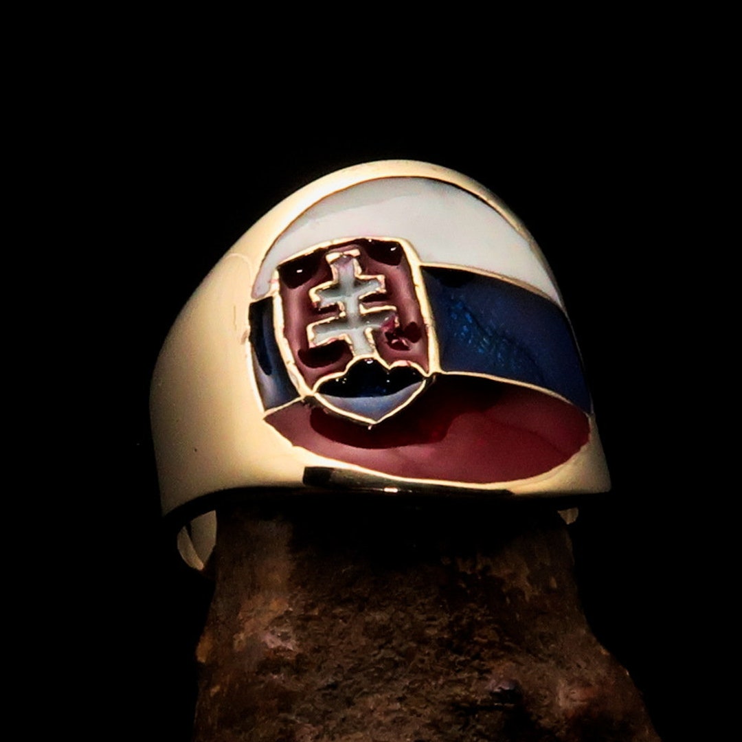 Slovakia Flag Ring, Pinky Ring, Sport Event Outfit, Fan Apparel, Round ...