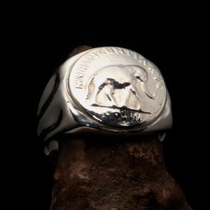 Men's Roman Elephant Ring Sterling Silver Ancient Inspired Elegant ...