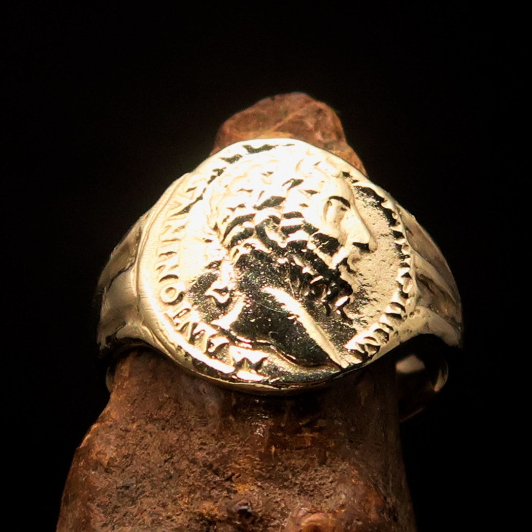 Antonius Pius Ring, Roman Coin Ring, Men's Ring, Ancient Roman Brass ...