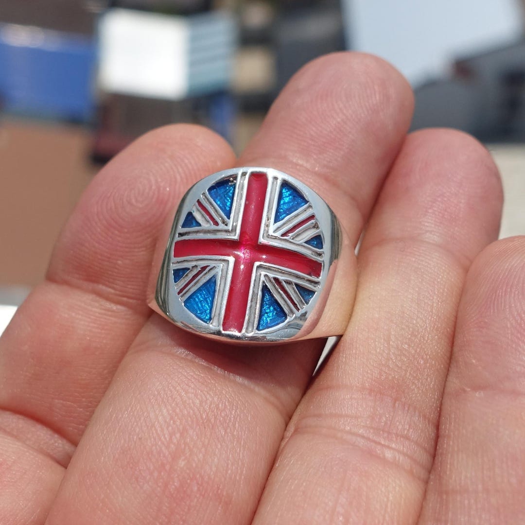 Union Jack Ring, Costume Ring, Pinky Ring, National Flag of UK, Union ...