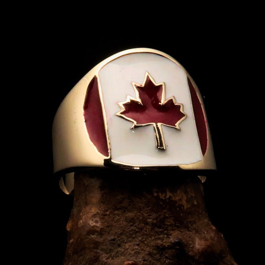 Canadian Flag Maple Leaf Ring for Men - Stylish Sport Event Accessory ...