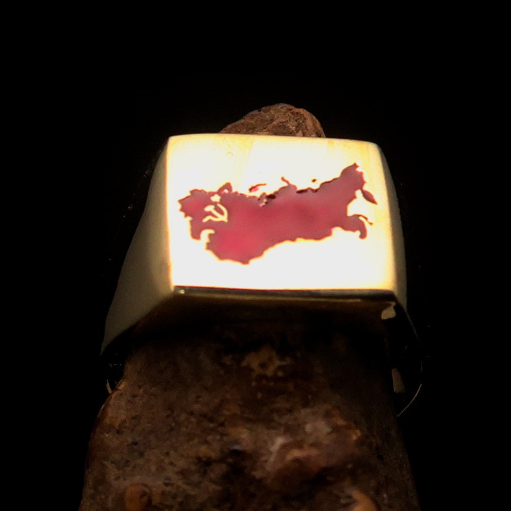Soviet Flag Ring Hammer Sickle Ring Square Shaped Mirror - Etsy