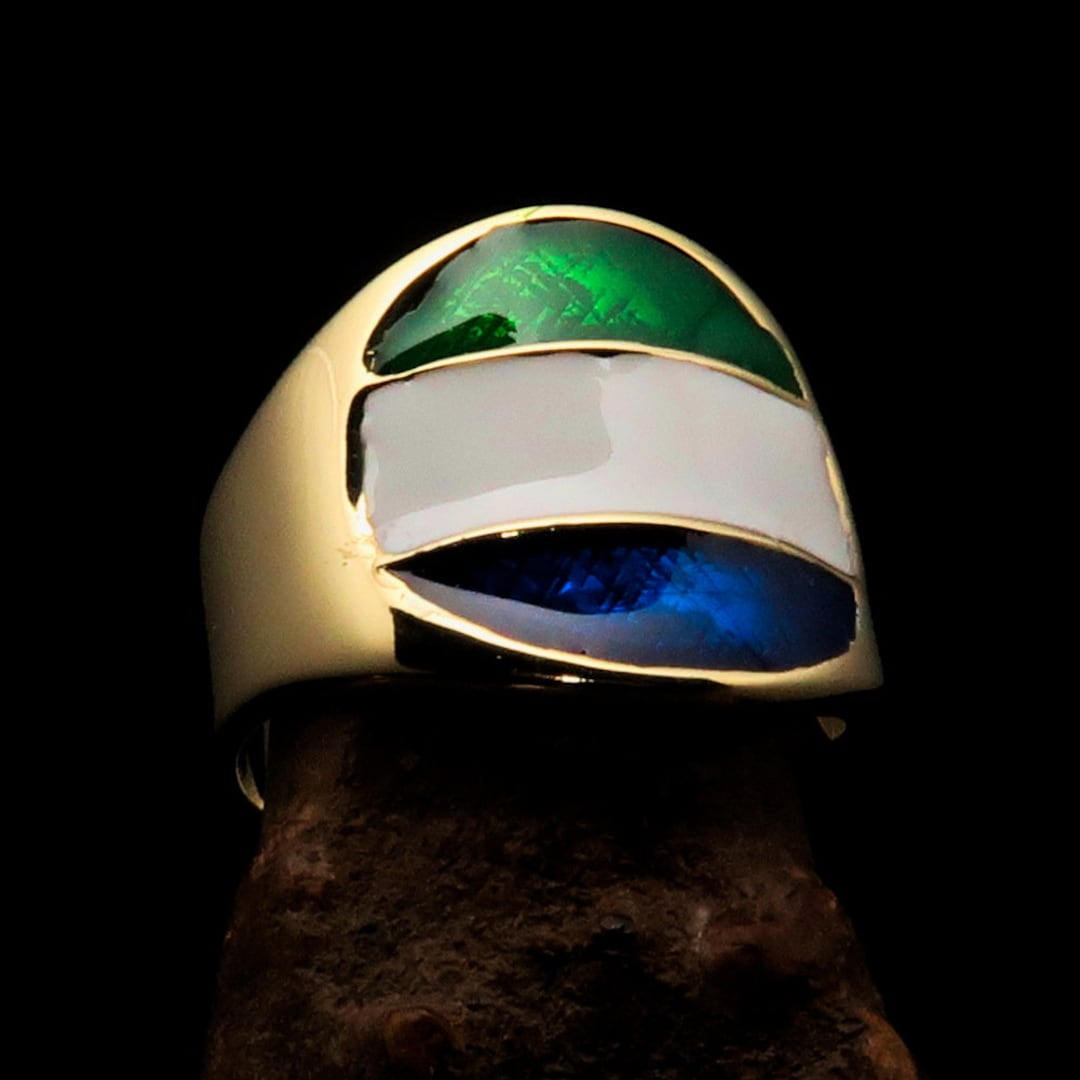 Sierra Leone Flag Ring, Round Shaped Ring, Pinky Ring, Costume Ring ...