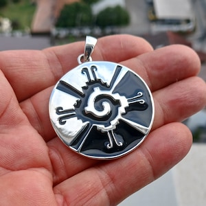 Ancient Hunab Ku Amulet, Sterling Silver Necklace, Hunab Ku Pendant ...