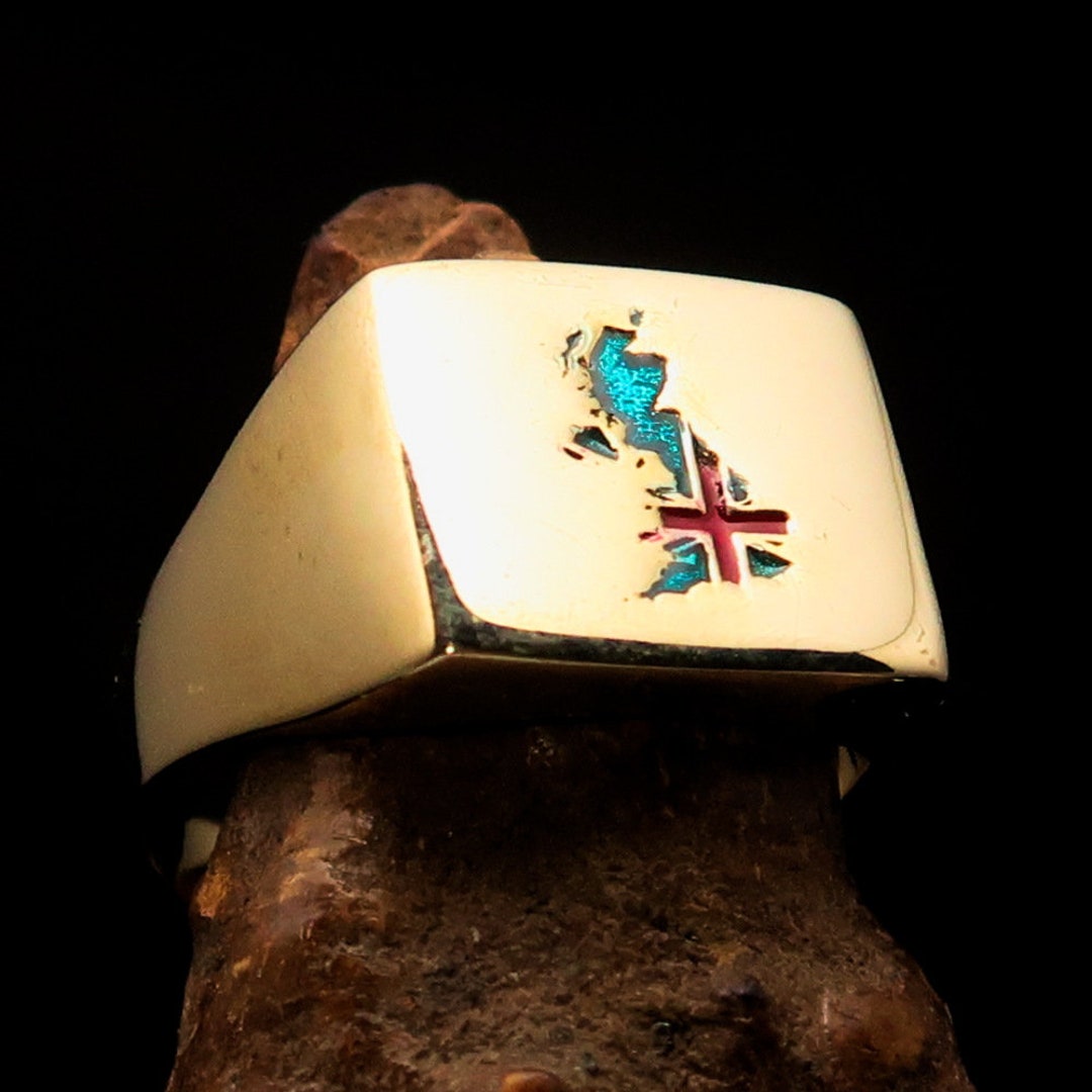 Union Jack Ring, British Pride Brass Ring - Union Jack Pinky Ring for ...