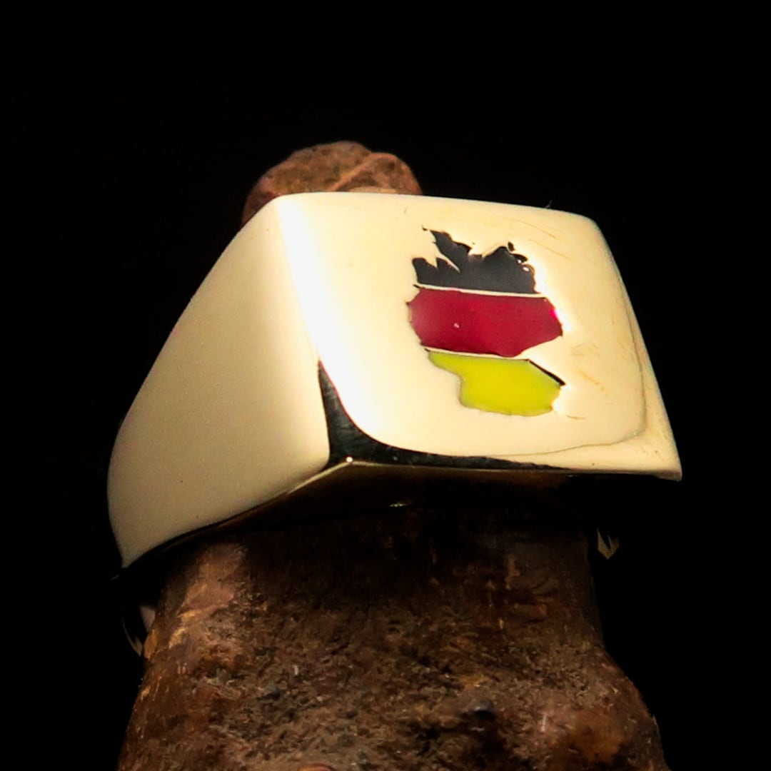 German Flag Ring, Sport Event Outfit, Square Shaped Ring, Costume Ring ...