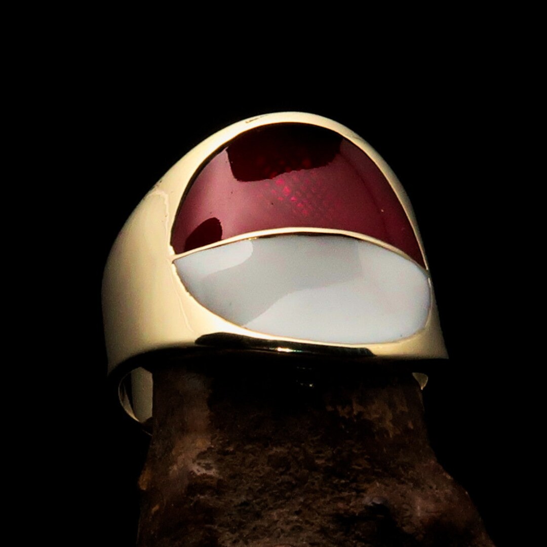 Indonesian Flag Ring, Round Shaped Ring, Pinky Ring, Costume Ring, Flag ...