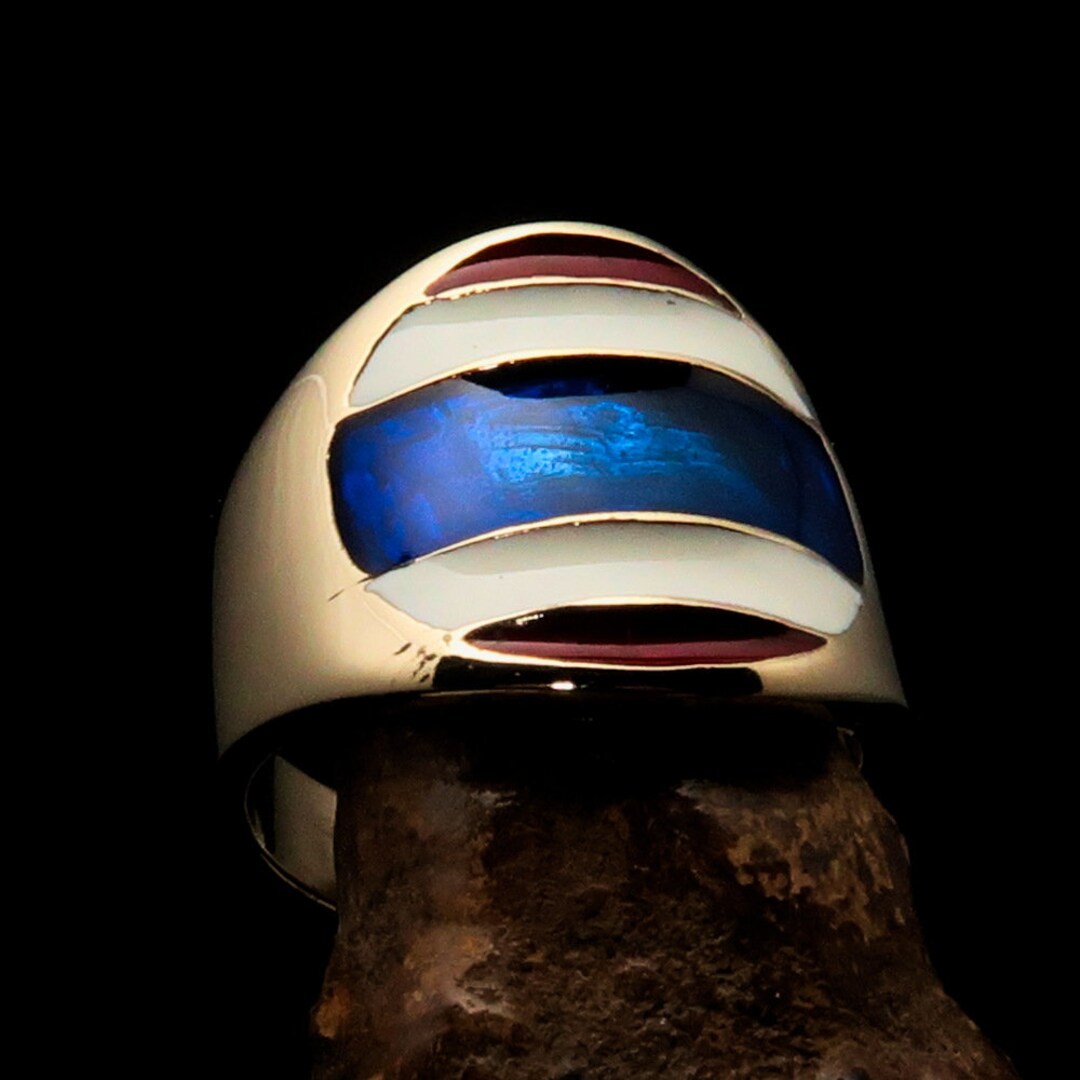 Thailand Flag Ring, Round Shaped Ring, Pinky Ring, Costume Ring, Flag ...