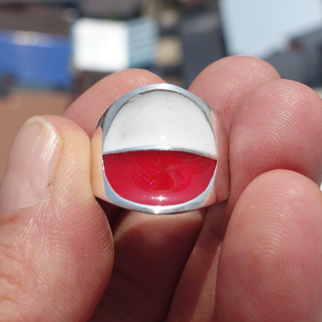 Polish Flag Ring, Sterling Silver Ring, Pinky Ring, Flag of Poland Ring ...