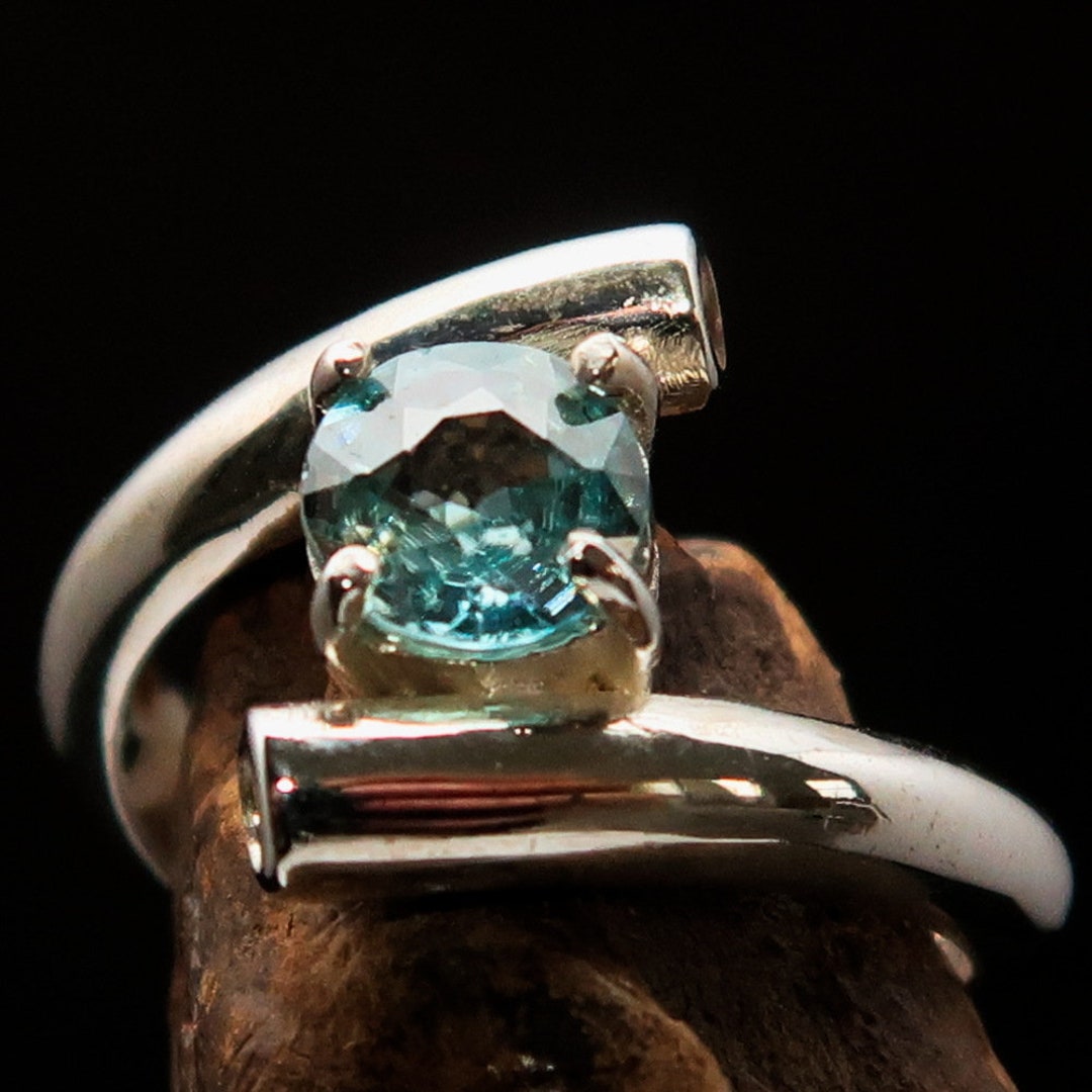 Blue Zircon Ring, Handmade Sterling Silver Ring, Unique Design ...