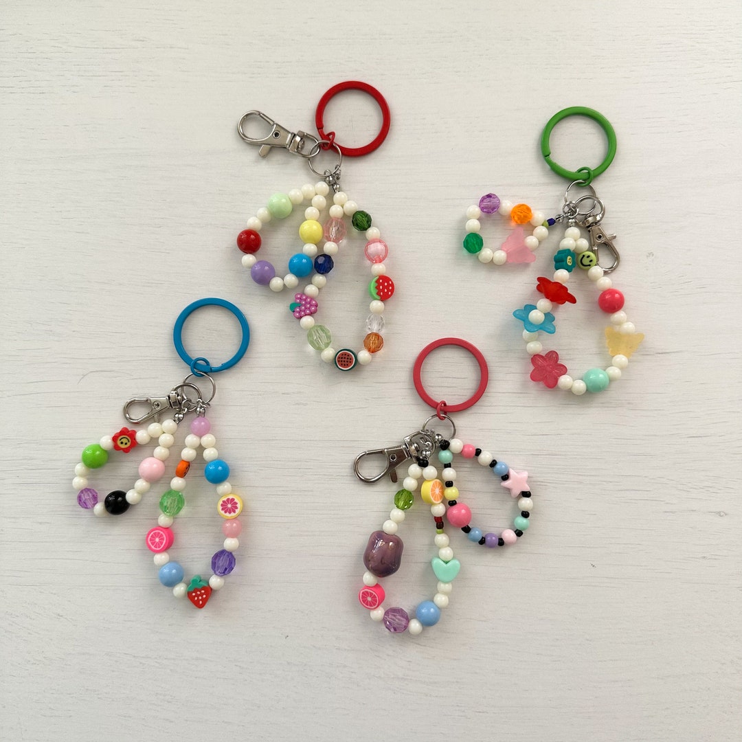Handmade Cute Candy Beads Keychain Color Keyring - Etsy