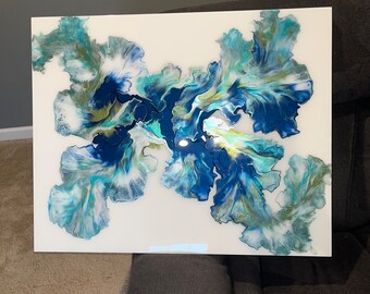 Pink Dutch Pour.blush Pink Wall Art. Acrylic Painting.abstract Canvas ...