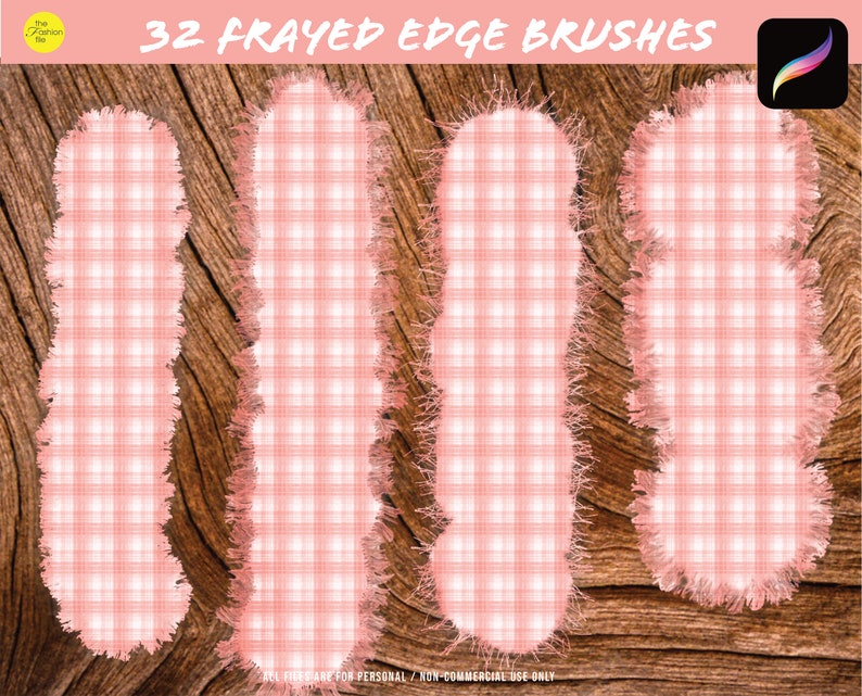 32 PROCREATE FRAYED Edge FABRIC Torn Cut Textiles Ripped Denim Fashion ...