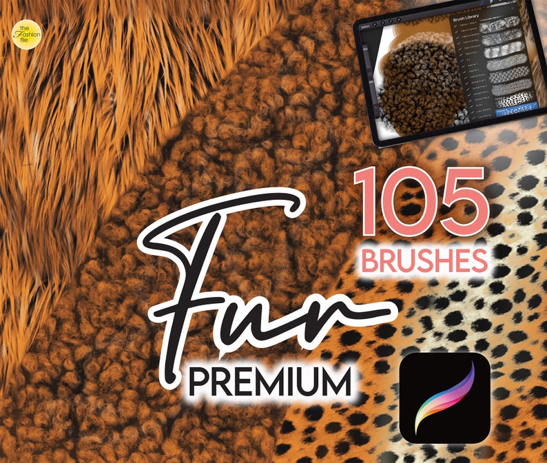 105 PROCREATE FUR BRUSHES • Premium Quality Short and Long Hair Fur ...
